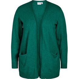 EVOKED VILA Strickjacke, Fronttaschen, für Damen, grün, 46