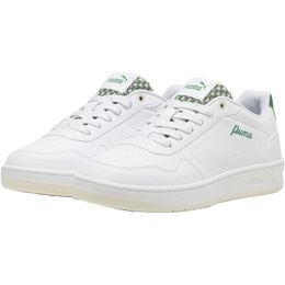 Puma® Court Classy Sneaker, Lederoptik, Logo-Stickerei, für Damen, weiß, 37