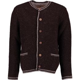 Orbis Strickjacke, Wolle, Knopfleiste, Rundhalsausschnitt, für Herren, braun, 56