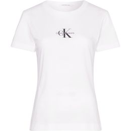 Calvin Klein Jeans T-Shirt, Baumwolle, Logo-Print, für Damen, weiß, L