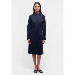 Blusenkleid Eterna "REGULAR FIT" Gr. 42, Normalgrößen, blau (navy) Damen Kleider Freizeitkleider