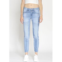 Slim-fit-Jeans Gang "94Sana" Gr. 33, N-Gr, blau (crossmmidblue) Damen Jeans Röhrenjeans