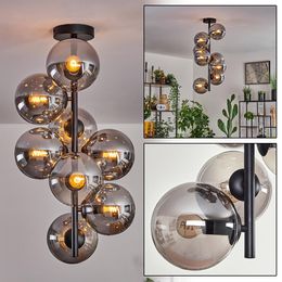 hofstein Gastor Deckenleuchte Glas 15 cm Rauchfarben, 8-flammig