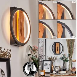 hofstein Cornol Wandleuchte LED Naturfarben, Schwarz, 1-flammig