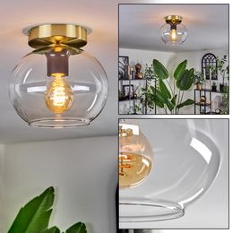 hofstein Apedo Deckenleuchte Glas 20 cm Gold, Schwarz, 1-flammig