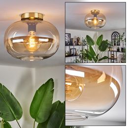 hofstein Apedo Deckenleuchte Glas 30 cm Gold, Schwarz, 1-flammig