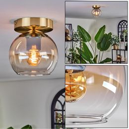 hofstein Koyoto Deckenleuchte Glas 15 cm Bernsteinfarben, Klar, 1-flammig