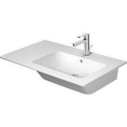 Duravit Me by Starck Möbel-Waschtisch 2346830058 83x49cm, Becken rechts, mit Überlauf, Hahnlochbank, 2 Hahnlöcher, weiß