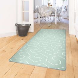 Teppich Geometrisches Muster gespiegelte horizontale Wellen