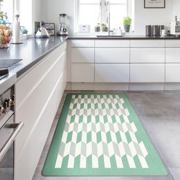 Teppich Geometrisches Muster aus Rauten mit Rahmen