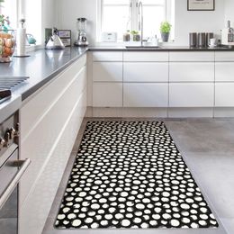 Teppich Weiße Tusche Polkadots auf Schwarz