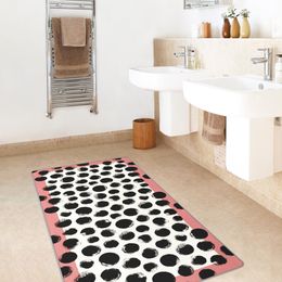 Teppich Schwarze Tusche Polkadots mit Rahmen