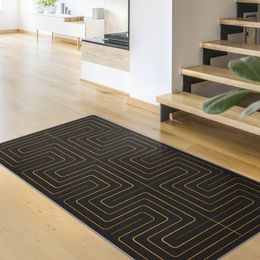 Teppich Geometrische Wellen anthrazit