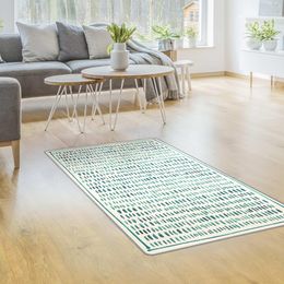 Teppich Aquarell Struktur in Mint mit Rahmen
