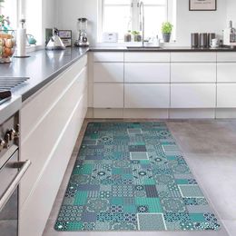 Teppich Marokkanische Mosaikfliesen türkis blau