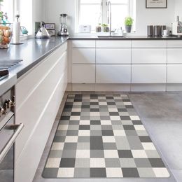 Teppich Geometrisches Muster Mosaik Grau