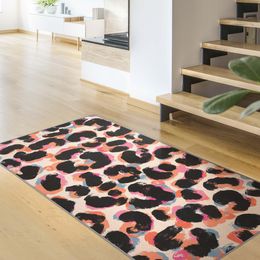 Teppich Bonbonfarbenes Leopardenmuster