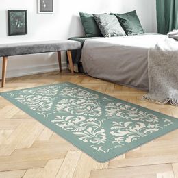 Teppich Barock Damast mit Rahmen