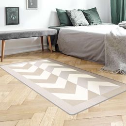 Teppich Geometrisches Muster Reifenspuren mit Rahmen