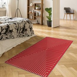 Teppich Geometrische Ecken rot