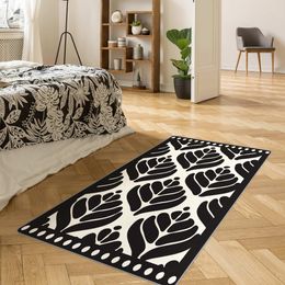 Teppich Stilisierte Palmenblätter mit Balken