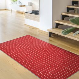 Teppich Geometrische Wellen rot