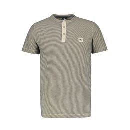 Lerros T-Shirt mit Serafino-Kragen und Streifen Muster