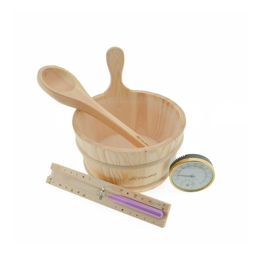 Dewello&reg; Sauna Zubeh&ouml;r Set Saunathermometer, Hygrometer, Sanduhr, Aufguss Eimer & Saunakelle Saunazubeh&ouml;r f&uuml;r Zuhause