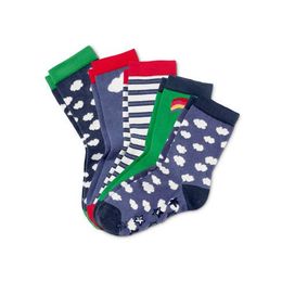 Tchibo 5 Paar ABS-Socken aus Bio-Baumwolle - Weiss/Gestreift - Kinder - Gr.: 31-34