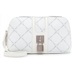Tamaris Handtasche Crossbodybag, mit Schlossdetail und all over Logoprint, weiß