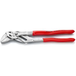 Knipex Zangenschlüssel 86 03 250 Zange und Schraubenschlüssel in einem Werkzeug, 1-tlg., verchromt, mit Kunststoff überzogen 250 mm, rot