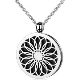 Firetti Kette mit Anhänger Schmuck Geschenk Silber 925 Halsschmuck Halskette Ankerkette Blume, Made in Germany - mit Perlmutt, schwarz|silberfarben