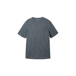 Tom Tailor Herren T-Shirt in Melange Optik, grau, Melange Optik, Gr. XL