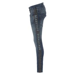 Herrlicher Slim-fit-Jeans PITCH SLIM STRIPE JOGG DENIM im Athleisure Trend Design, blau