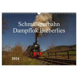 Schmalspurbahn Dampflok Bieberlies (Wandkalender 2024 DIN A3 quer), Calvendo Monatskalender