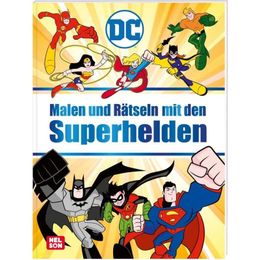 Nelson DC Superhelden: Malen und Rätseln mit den Superhelden, Kartoniert (TB)