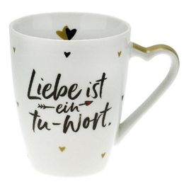 Sheepworld Tasse mit Herz-Henkel "Liebe ist ein Tu-Wort"