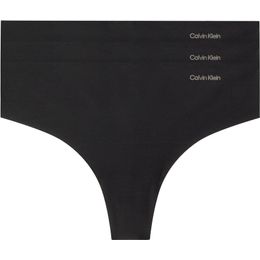 Calvin Klein Tanga, 3er-Pack, für Damen, schwarz, XL