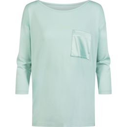 Mey Schlafanzug-Oberteil, U-Boot-Ausschnitt, Brusttasche, für Damen, grün, 42