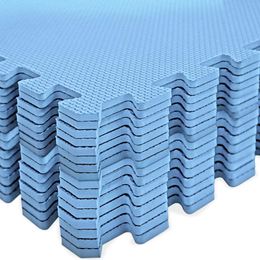 monzana® Bodenschutz-/Puzzlematte 16-tlg. Blau 180x180x1cm