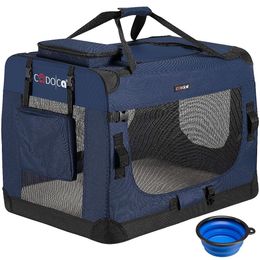 Casaria Cadoca® Tiertransportbox L 70x52x50cm navyblau