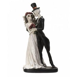 Horror-Shop Dekofigur Skelett Hochzeitspaar als Gothic Figur 32cm