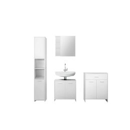 LuxeBath Badezimmer-Set Badmöbel-Set Badmöbel Komplettset Spiegelschrank Badschrank