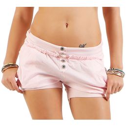 malito more than fashion Hotpants 6086 unifarbene Chino Short kurze Sommerhose mit elastischem Bund