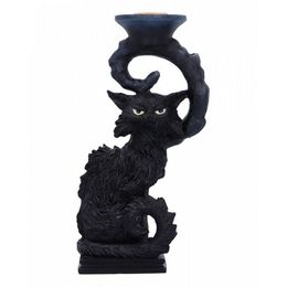 Horror-Shop Dekofigur Schwarze Hexenkatze Salem als Kerzenhalter 20cm
