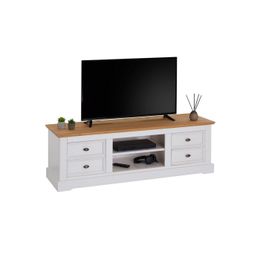 Idimex Lowboard KENT, TV Lowboard Kommode Hifi-Tisch Fernsehschrank Medienmöbel weiß/braun K