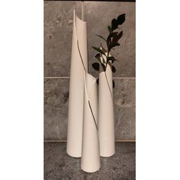 GlasArt Dekovase Blumenvase Vase Schlank weiß schlicht edel 30-50cm hoch