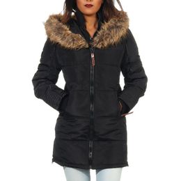 Geographical Norway Winterjacke Damen G-Blustery by leyoley mit Fleece gefütterte Taschen