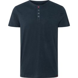 Timezone T-Shirt, Henley-Ausschnitt, für Herren, blau, XXL