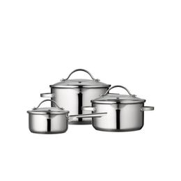 Funktion Pot set with lid 6 pieces 18/8 steel